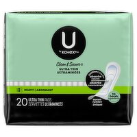 U by Kotex Clean & Secure Heavy Ultra Thin Pads, 20 count - ShopRite