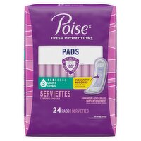 Poise Fresh Protection Light Long Pads, 24 count - ShopRite