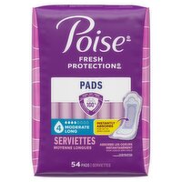 Poise Fresh Protection Moderate Long Pads, 54 count - ShopRite