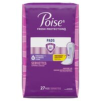 Poise Fresh Protection Ultimate Long Pads, 27 count - ShopRite