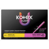 U by Kotex Click Regular Compact Unscented Tampons, 45 count - ShopRite