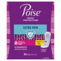Poise Fresh Protection Ultra Thin Maximum Long Pads, 36 count - ShopRite