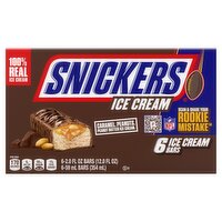 Snickers Caramel, Penuts, Peanut Butter Ice Cream Bars, 2.0 fl oz, 6 ...
