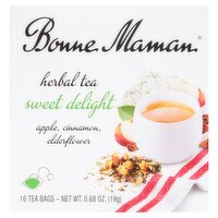Bonne Maman Sweet Delight Apple, Cinnamon, Elderflower Herbal Tea, 16 ...