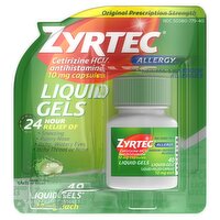 Zyrtec Indoor + Outdoor Allergy Liquid Gels, 10 mg, 40 count - ShopRite