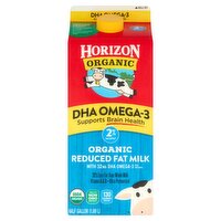Horizon Organic DHA Omega-3 Organic 2% Reduced Fat Milk, half gallon ...