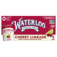 Waterloo Cherry Limeade Sparkling Water, 12 fl oz, 8 count - Fairway