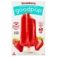GoodPop Strawberry Pops, 2.5 fl oz, 4 count - Fairway