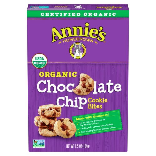 Annie's Homegrown Organic Chocolate Chip Cookie Bites, 6.5 oz - ShopRite