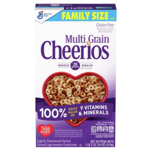 General Mills Cheerios Multi Grain Lightly Sweetened Cereal Family Size ...