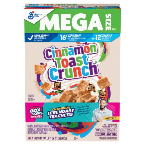 General Mills Cinnamon Toast Crunch Crispy, Sweetened Whole Wheat ...