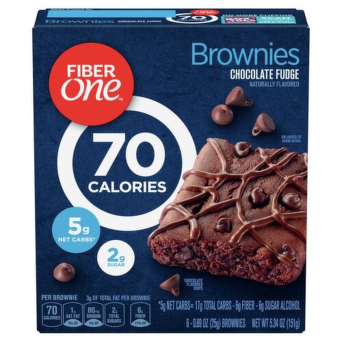 Fiber One Chocolate Fudge Brownies, 0.89 oz, 6 count - ShopRite