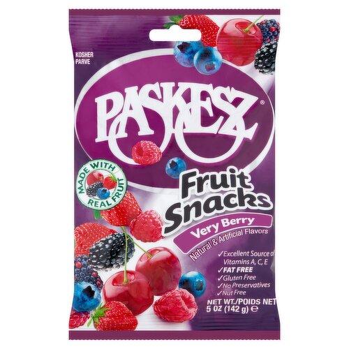 Paskesz Very Berry Fruit Snacks, 5 oz - ShopRite