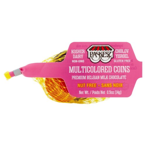 Paskesz Multicolored Coins Premium Belgian Milk Chocolate, 0.5 oz ...