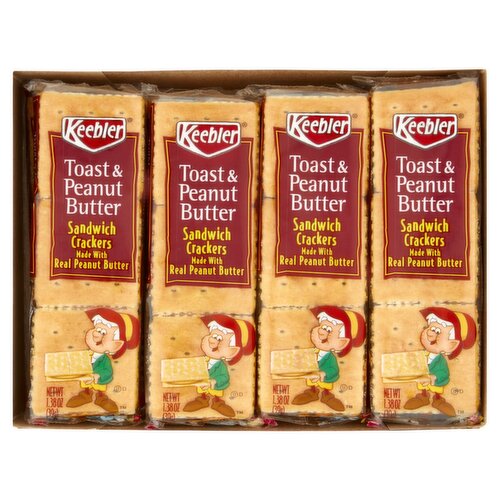 Keebler Toast & Peanut Butter Sandwich Crackers, 1.38 oz, 8 count ...