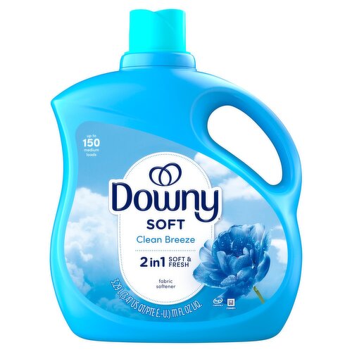Downy Soft Clean Breeze 2 in 1 Fabric Softener, 150 loads, 111 fl oz ...