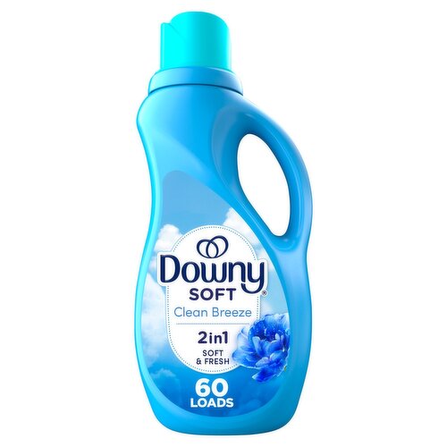 Downy Soft Clean Breeze 2 in 1 Fabric Softener, 60 loads, 44 fl oz ...
