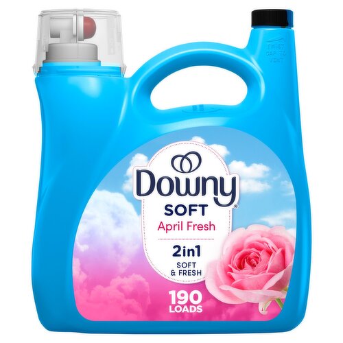 Downy Soft April Fresh 2 in 1 Fabric Softener, 190 loads, 140 fl oz ...