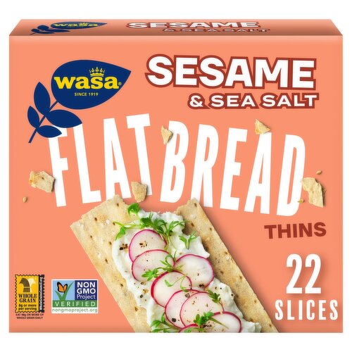 Wasa Sesame & Sea Salt Swedish Style Flatbread Thin Crackers, 6.7 oz ...
