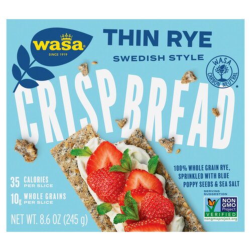 Wasa Thin Rye Swedish Style Crispbread Crackers, 8.6 oz - ShopRite