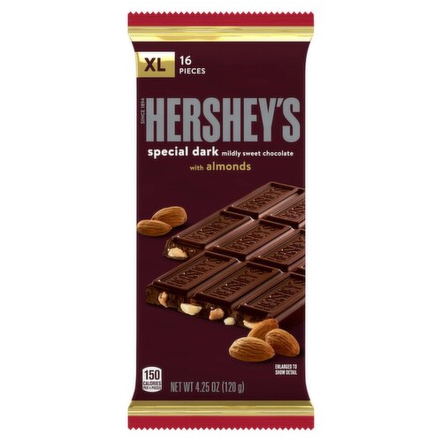 Hershey s Special Dark Mildly Sweet Chocolate with Almonds XL 16 count 4.25 oz ShopRite