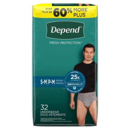 Depend Fresh Protection Maximum Underwear, S-M, 32 count - ShopRite