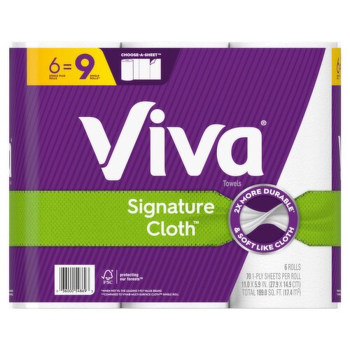 Viva Signature Cloth Choose-A-Sheet Towels, 6 count - ShopRite