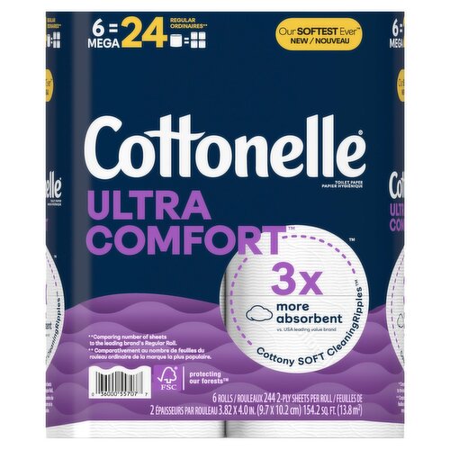 Cottonelle Ultra Comfort Toilet Paper Rolls, 6 count - ShopRite