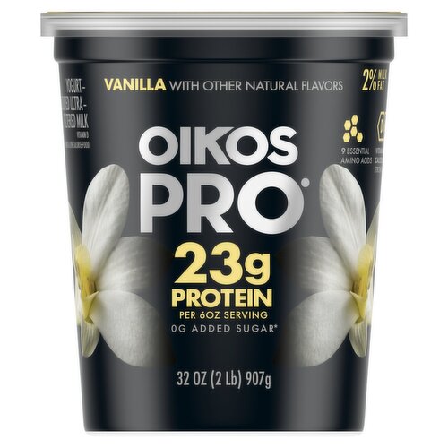 Oikos Pro Vanilla Yogurt-Cultured Ultra-Filtered Milk, 32 oz - ShopRite