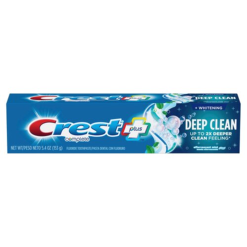 Crest Complete Plus Effervescent Mint Fluoride Toothpaste, 5.4 oz - ShopRite