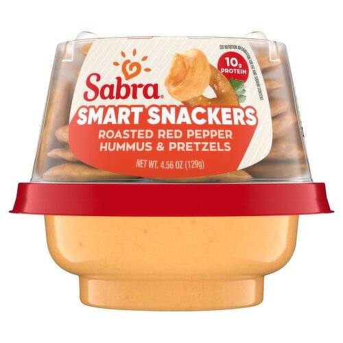Sabra Smart Snackers Roasted Red Pepper Hummus & Pretzels, 4.56 oz ...