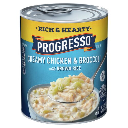 Progresso Rich & Hearty Creamy Chicken & Broccoli with Brown Rice Soup ...