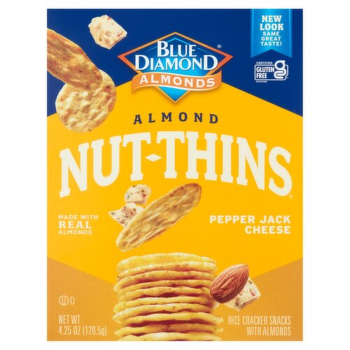 Blue Diamond Almonds Nut-Thins Almond Pepper Jack Cheese Rice Cracker ...