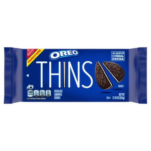 Nabisco Oreo Thins Chocolate Sandwich Cookies Family Size, 11.78 oz ...