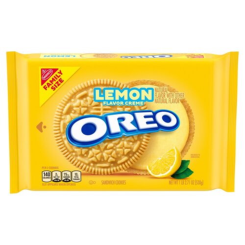 Nabisco Oreo Lemon Flavor Creme Sandwich Cookies Family Size, 1 lb 2.71 ...