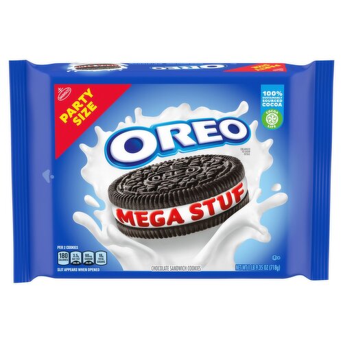 Nabisco Oreo Mega Stuf Chocolate Sandwich Cookies Party Size, 1 lb 9.35 ...