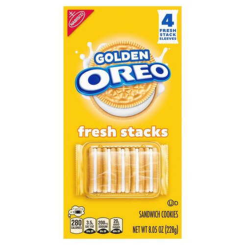 Nabisco Golden Oreo Fresh Stacks Sandwich Cookies, 4 count, 8.05 oz ...