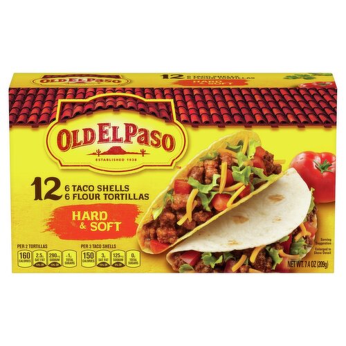 Old El Paso Hard & Soft Taco Shells and Flour Tortillas, 12 count, 7.4 ...