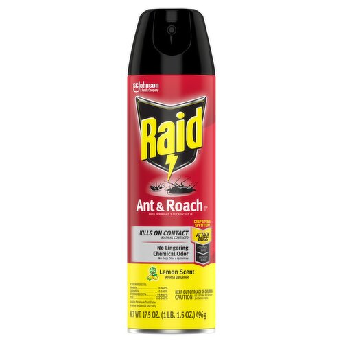 Raid Lemon Scent Ant & Roach Killer 26 Spray, 17.5 oz - The Fresh Grocer