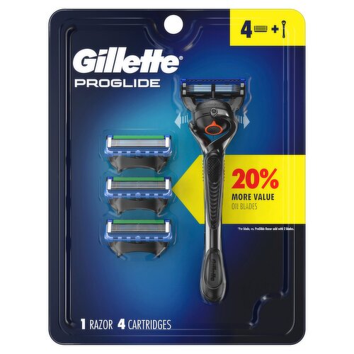 Gillette ProGlide Men's Razor Handle + 4 Blade Refills - ShopRite