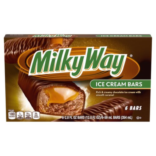 Milky Way Rich & Creamy Chocolate Ice Cream Bars with Smooth Caramel, 2 ...