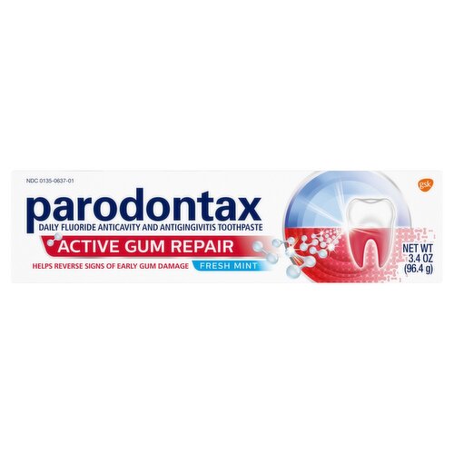 Parodontax Active Gum Repair Toothpaste, Gum Toothpaste, Fresh Mint - 3 ...