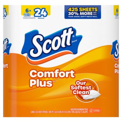 Scott Comfort Plus Unscented Bathroom Tissue, 6 count - ShopRite