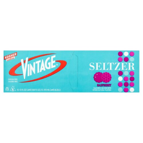 Vintage Raspberry Seltzer, 12 fl oz, 12 count - ShopRite