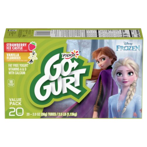 Yoplait Go-Gurt Disney Frozen Fat Free Yogurt Value Pack, 2.0 oz, 20 ...