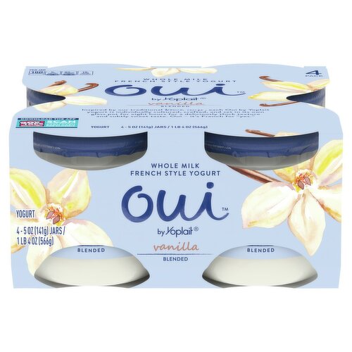 Oui by Yoplait Vanilla Blended Whole Milk French Style Yogurt, 5 oz, 4 ...