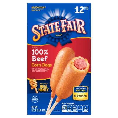 State Fair 100% Beef Corn Dogs, 12 count, 32 oz - The Fresh Grocer