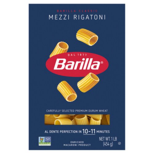 Barilla Mezzi Rigatoni Pasta, 16 oz. Box - Non-GMO Pasta Made with ...
