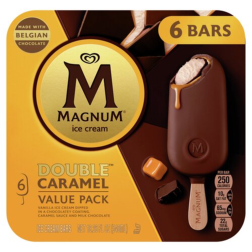 Magnum Double Caramel Ice Cream Bars Value Pack, 6 count, 18.26 fl oz ...