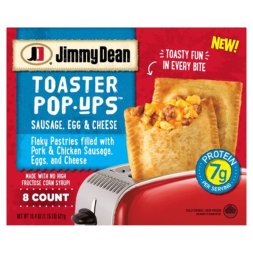 Jimmy Dean Sausage, Egg & Cheese Toaster Pop-Ups, 8 count, 18.4 oz ...